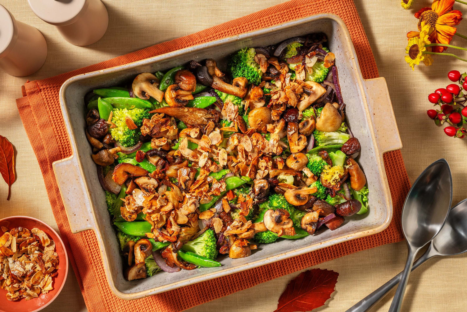 Lemon-Garlic Sugar Snap Peas, Broccoli and Mushrooms Recipe | HelloFresh