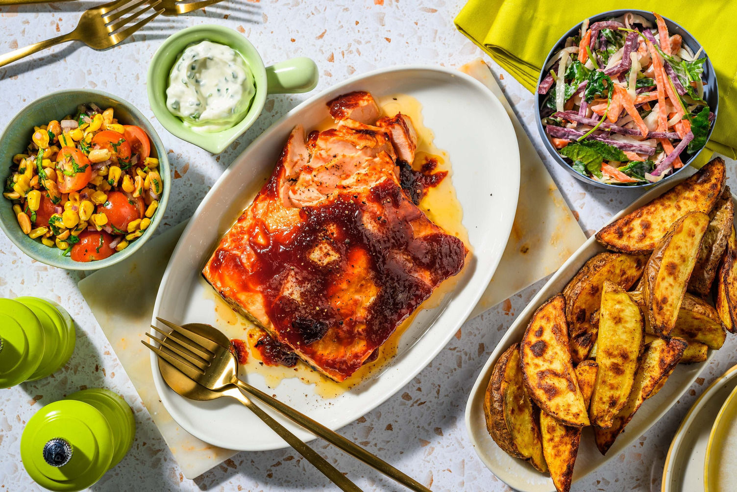 BBQ salmon feast and ranch dressing | HelloFresh