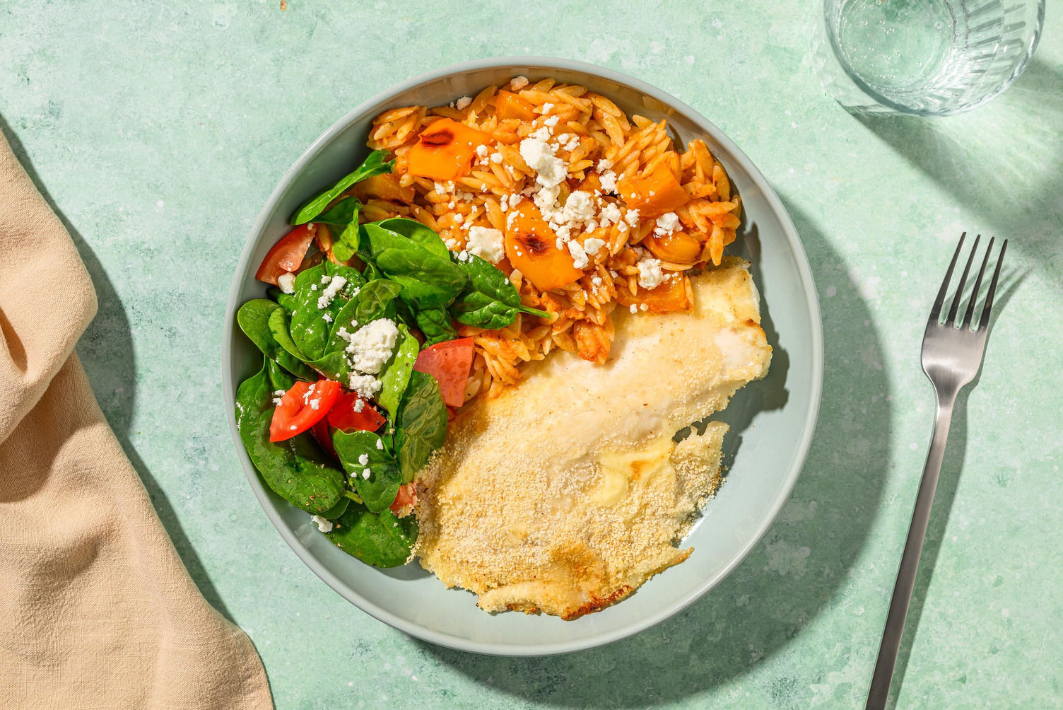 Baked Salmon and Sweet Pepper Orzo Recipe | HelloFresh
