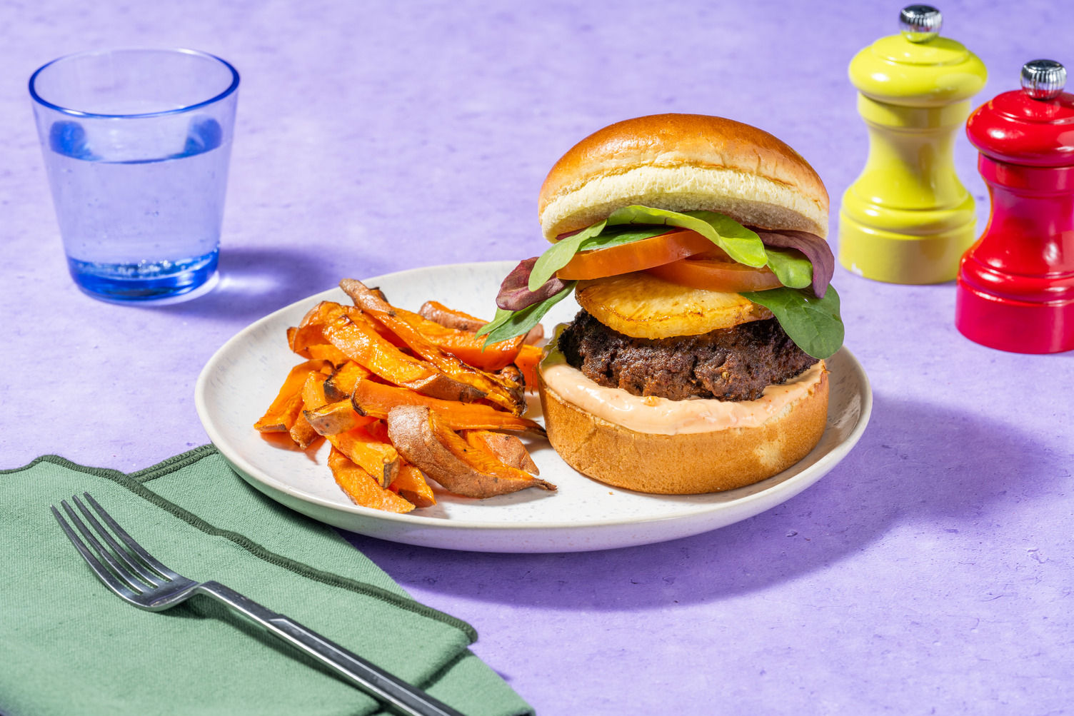 Sweet Tropical Double Beef Burger Recipe | HelloFresh