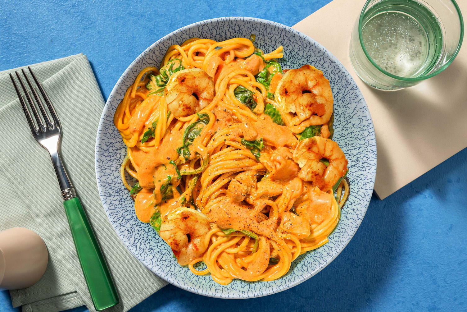 Creamy Harissa King Prawn Spaghetti Recipe | HelloFresh
