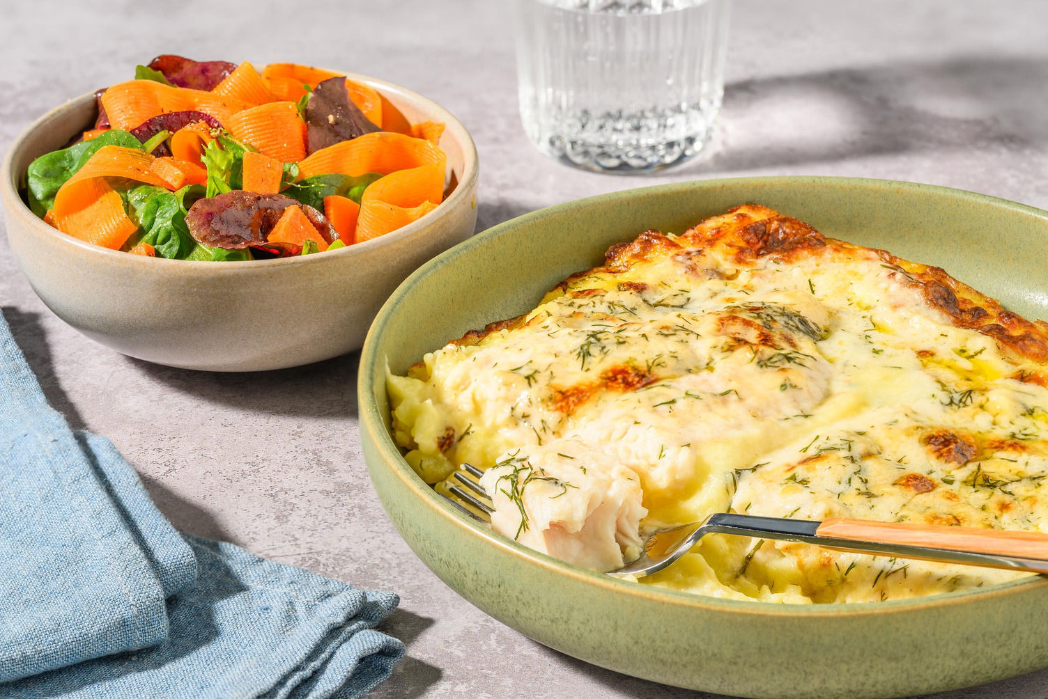 Fiskegrateng med sei og rotfruktmos | HelloFresh