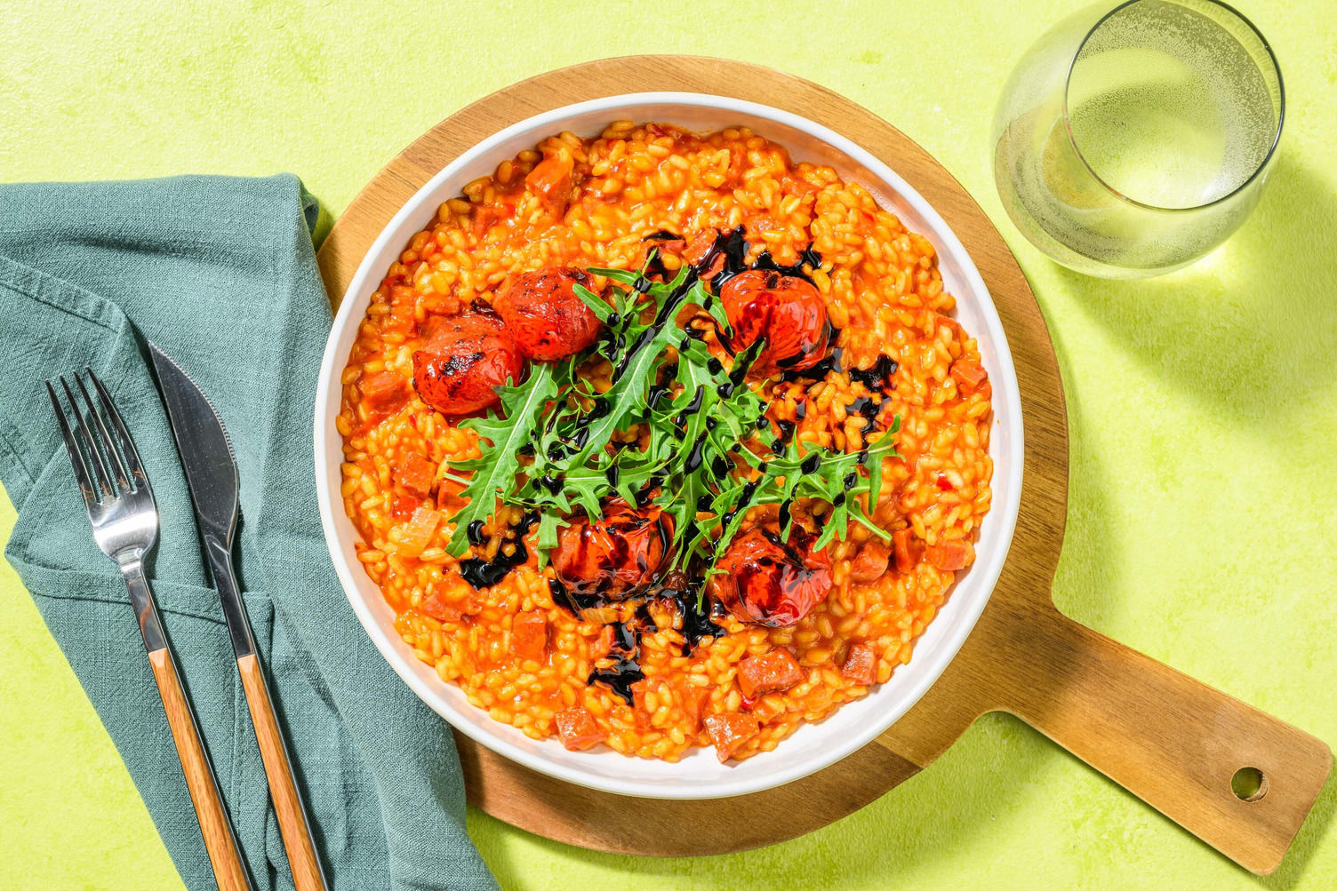 Oven-Baked Chicken and Chorizo Tomato Risotto Recipe | HelloFresh