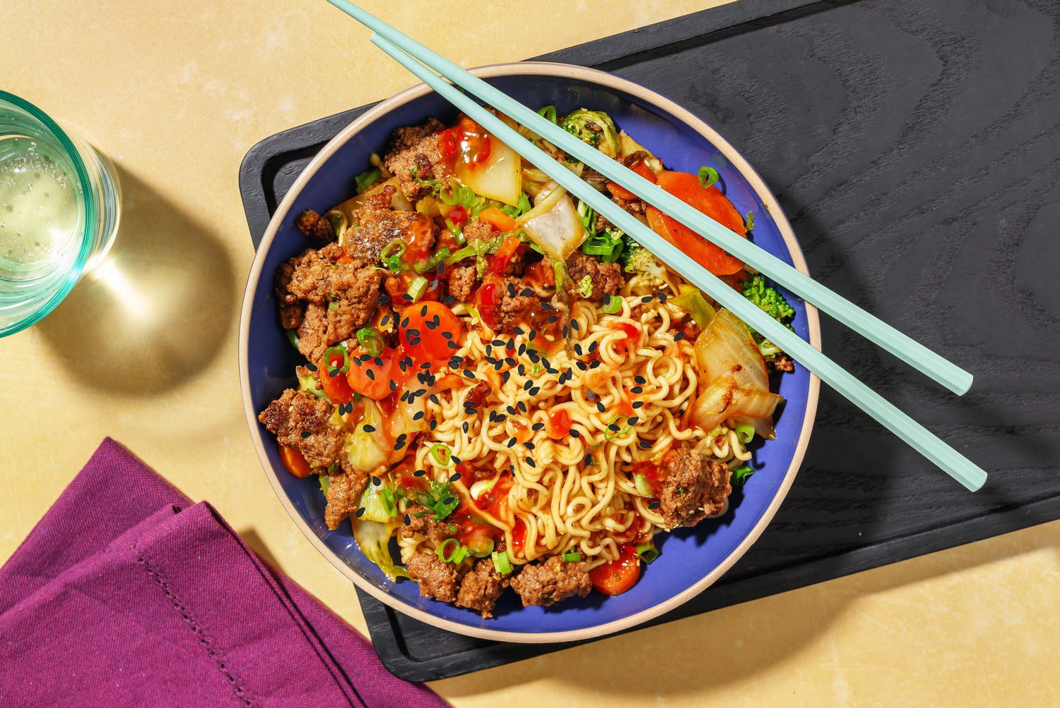 Speedy Chow Mein-Style Sesame Turkey Recipe | HelloFresh