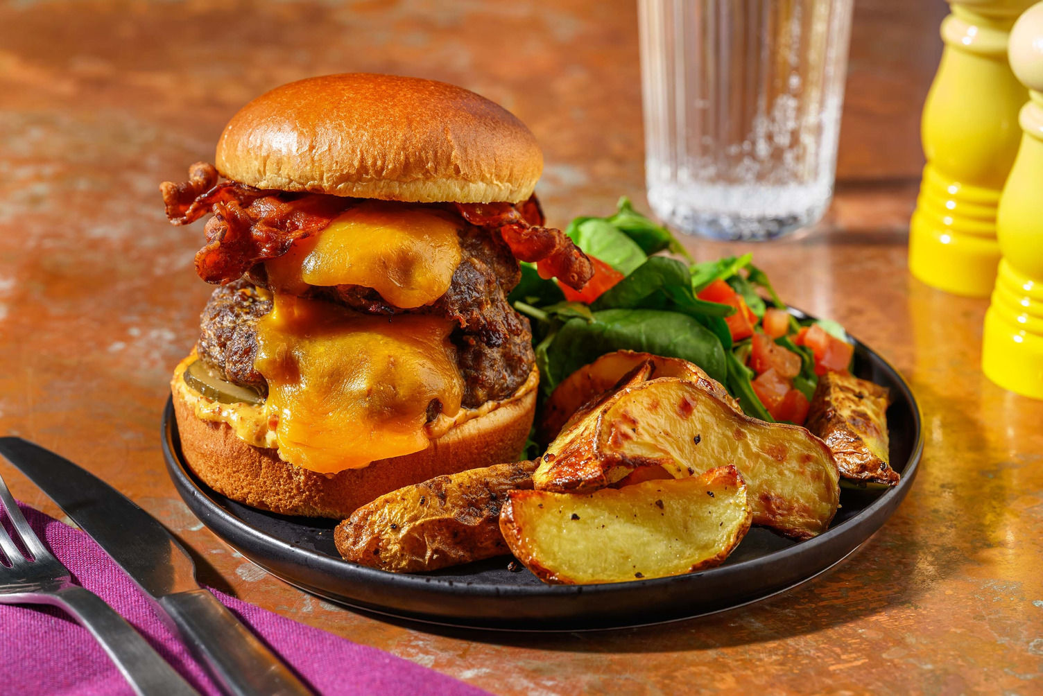 Grilled Double Beef Burgers Recipe | HelloFresh