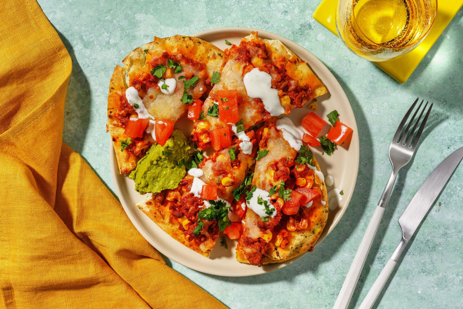 Cheesy Beef and Corn Flatbreads Recipe | HelloFresh