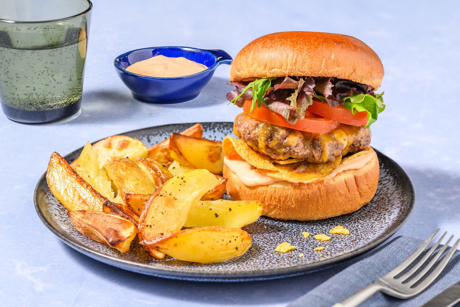 Chipotle Ranch and Tortilla Crunch Burgers Recipe | HelloFresh