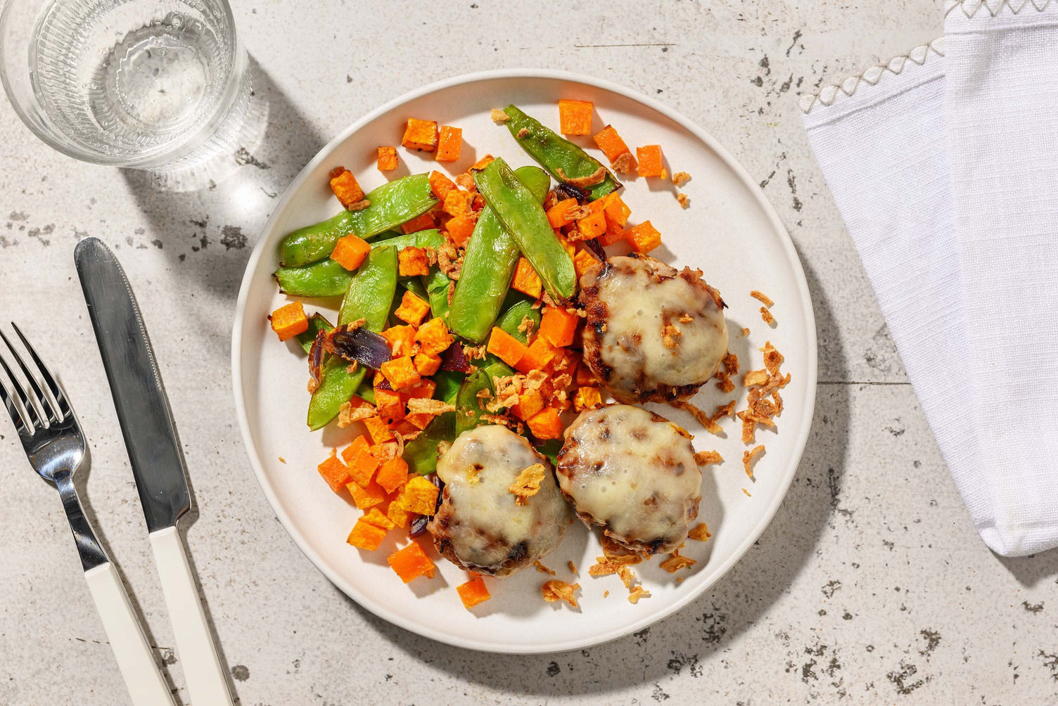 Smart White Cheddar Pork Patties Recipe | HelloFresh