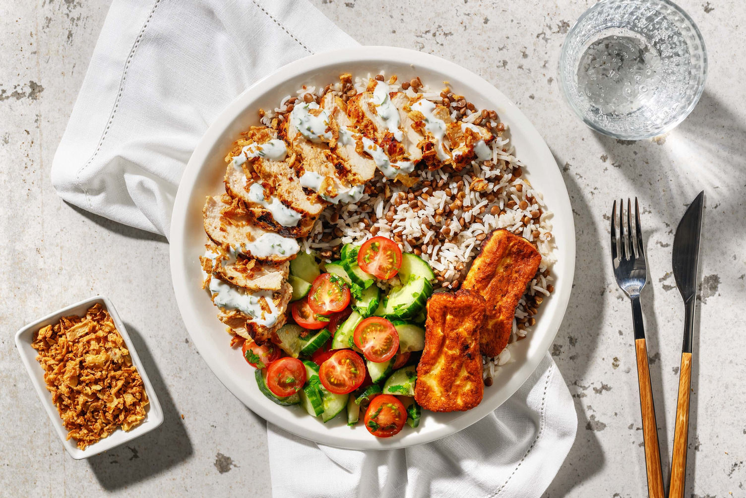 Middle Eastern Chicken and Halloumi Dinner Recipe | HelloFresh