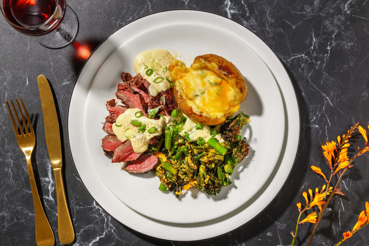 Double Striploin Steaks in Creamy Pan Sauce Recipe | HelloFresh