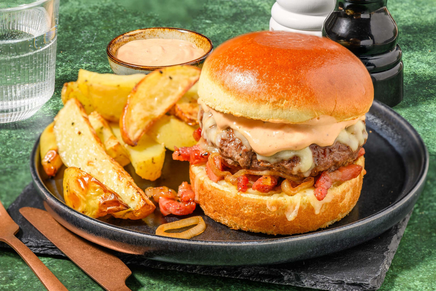 Burgers de bison à la mozzarella Recette | HelloFresh
