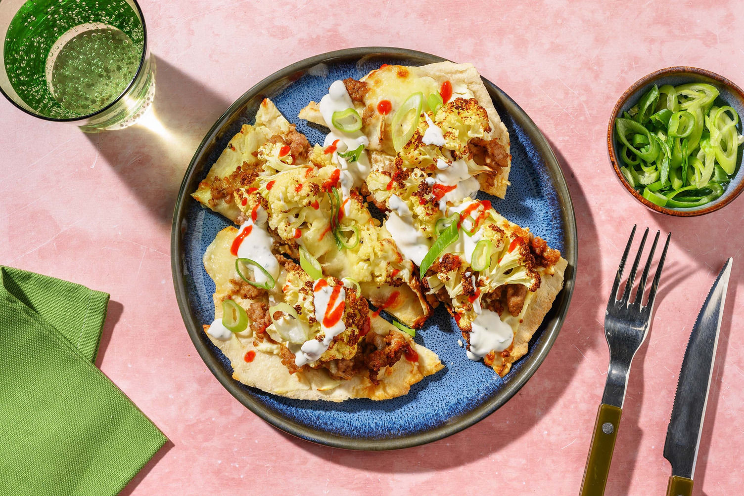 SuperQuick Buffalo-Inspired Turkey Flatbreads Recipe | HelloFresh