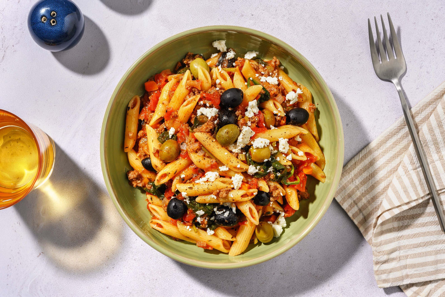 SuperQuick Mediterranean-Style Turkey Penne Recipe | HelloFresh