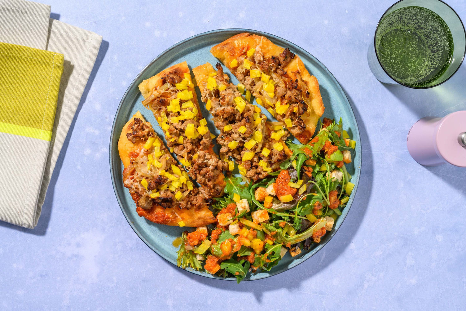 SuperQuick Zesty Italian Sausage Flatbreads Recipe | HelloFresh