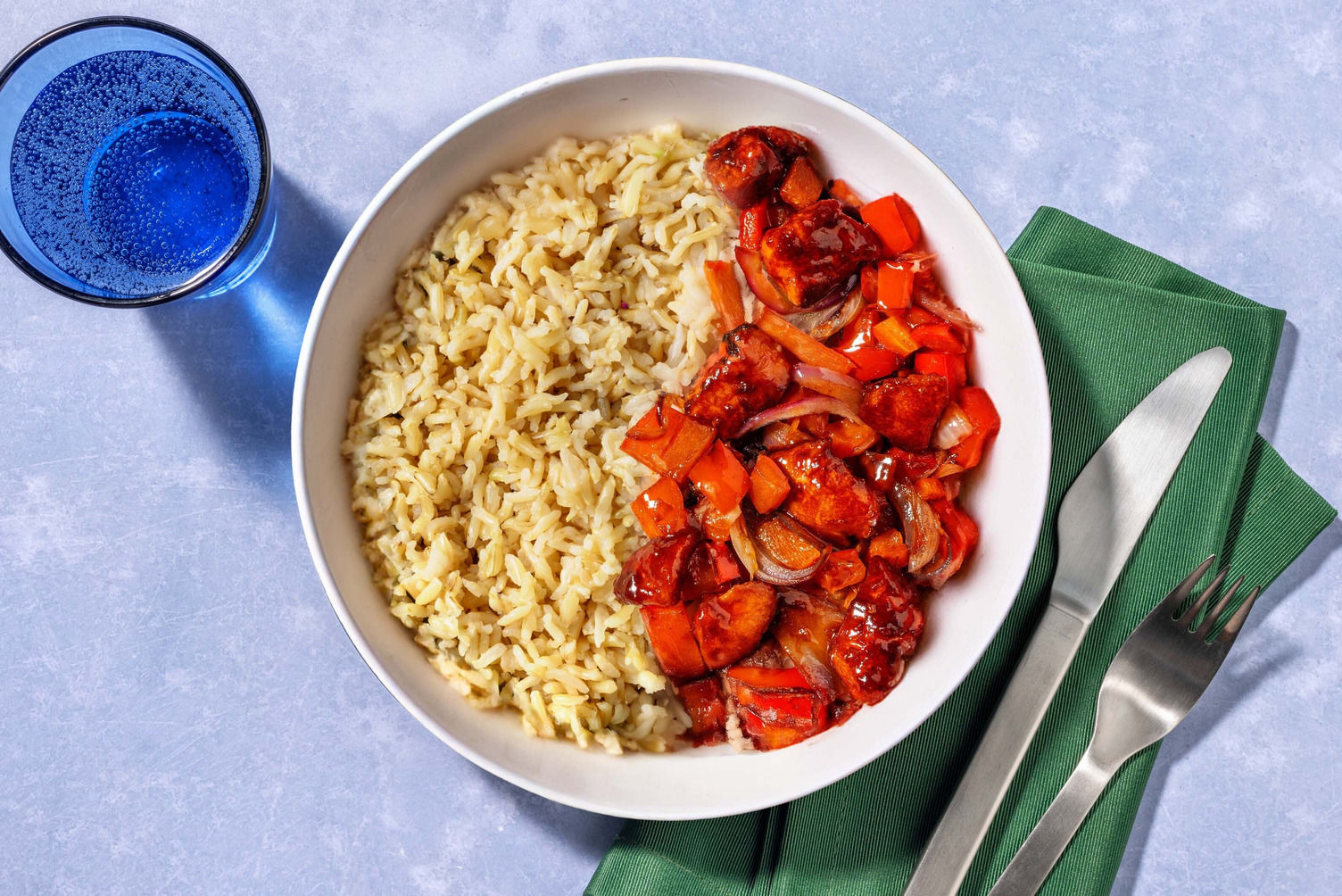 Sweet and Sticky Chicken on Steamed Wholegrain Rice Recipe | HelloFresh