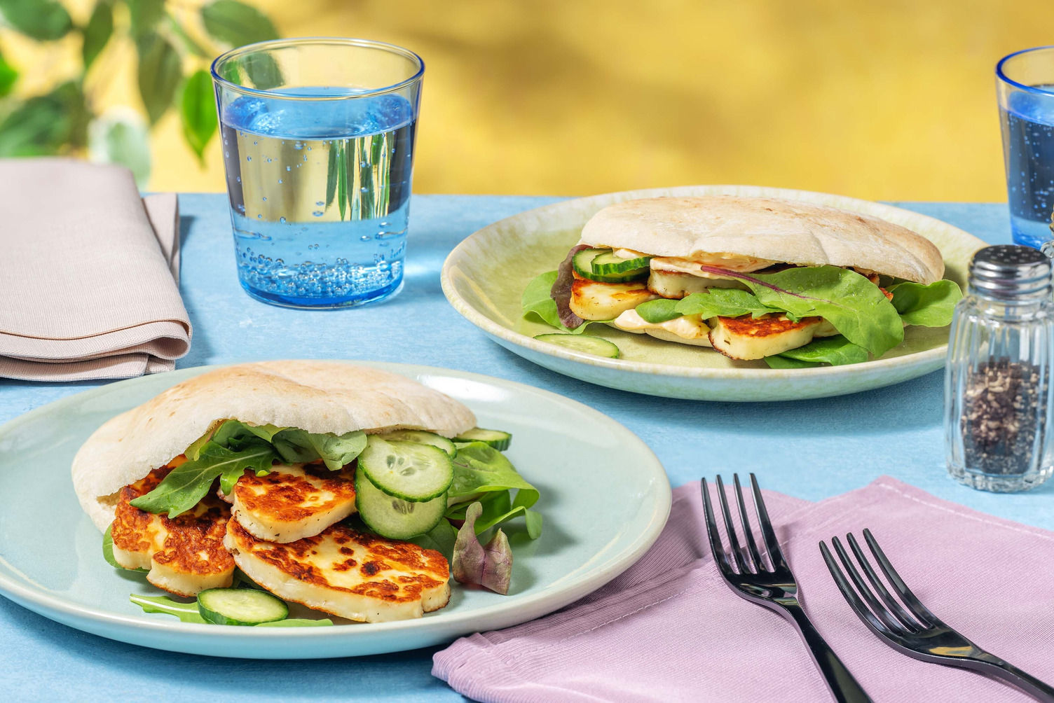 Grill cheese and cucumber pita | HelloFresh