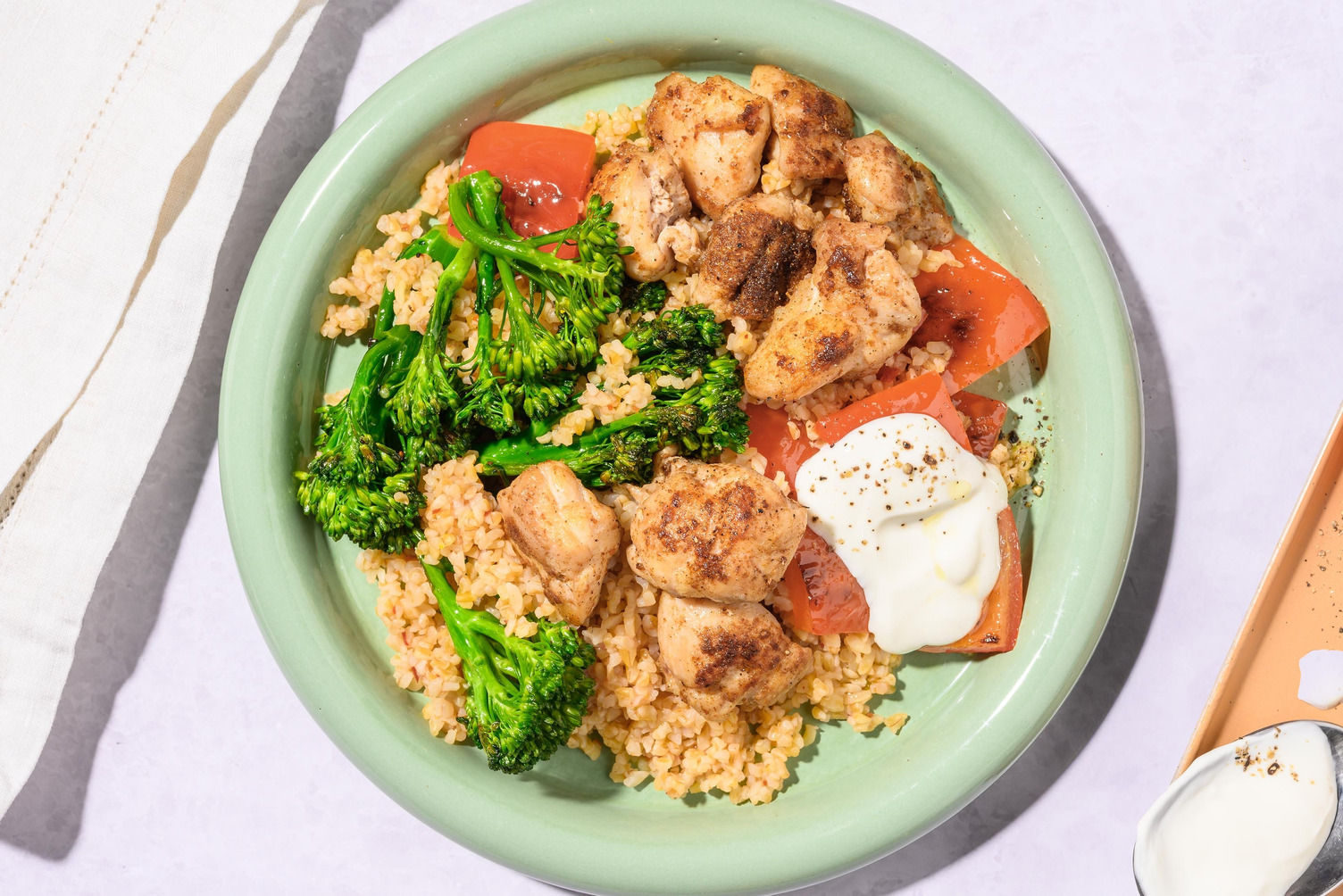 Quick Spiced Chicken and Pepper Bulgur Recipe | HelloFresh