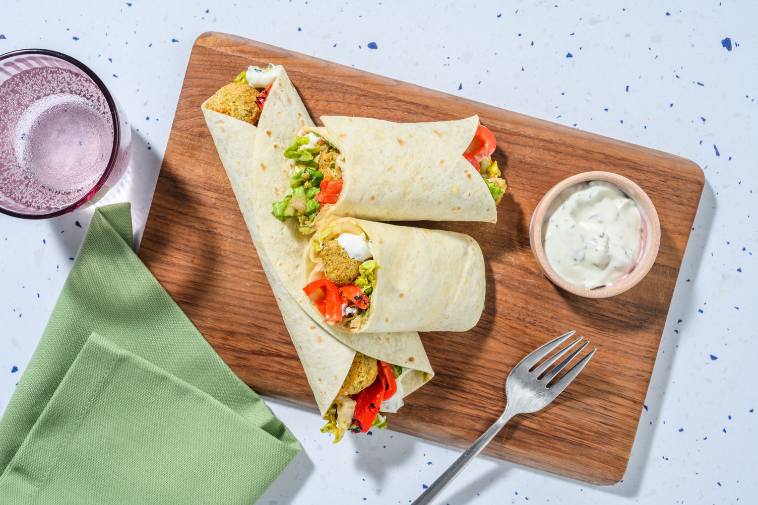Wraps falafels goût coriandre & aïoli herbacé Recette | HelloFresh
