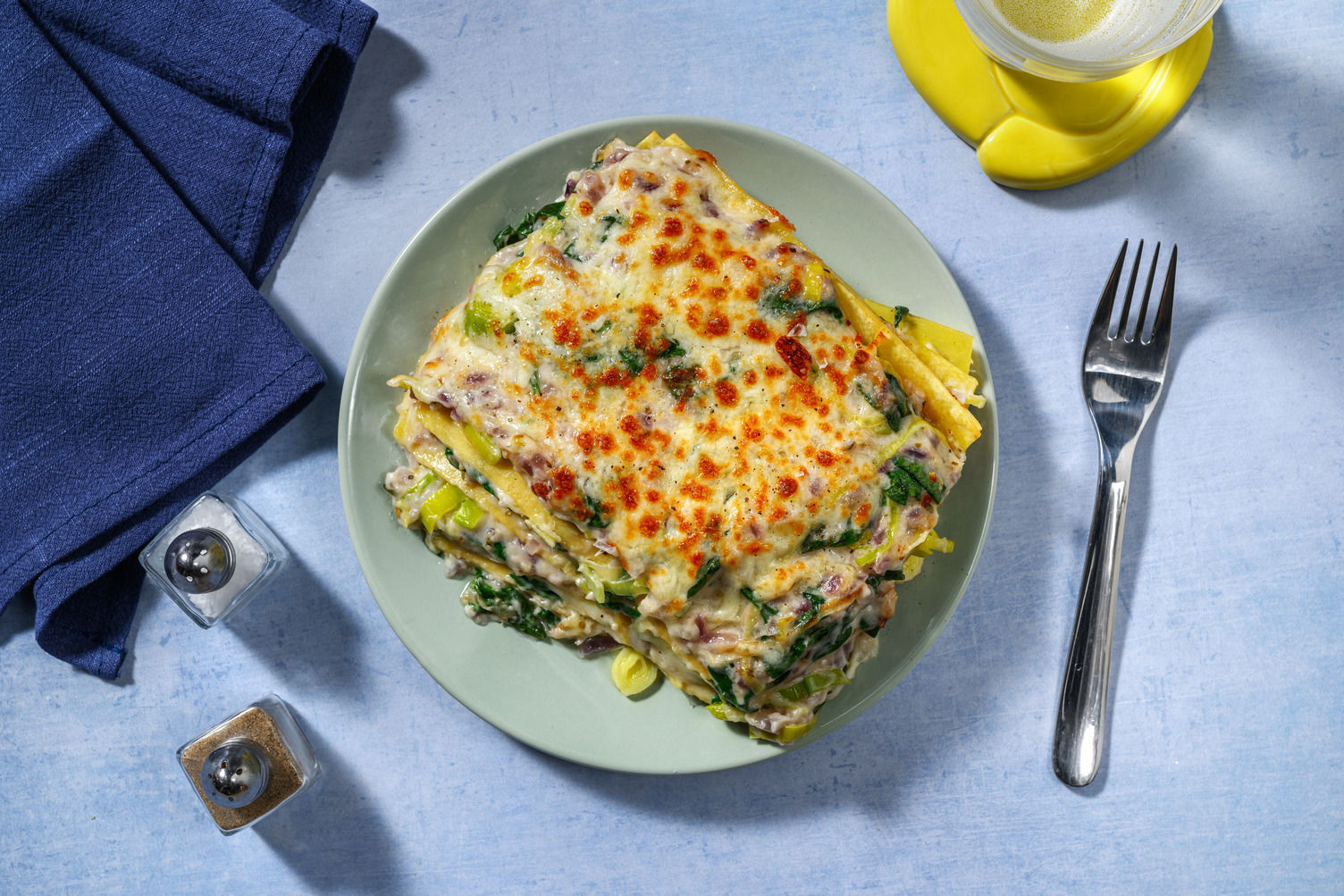 Green lasagne poireaux-épinards Recette | HelloFresh
