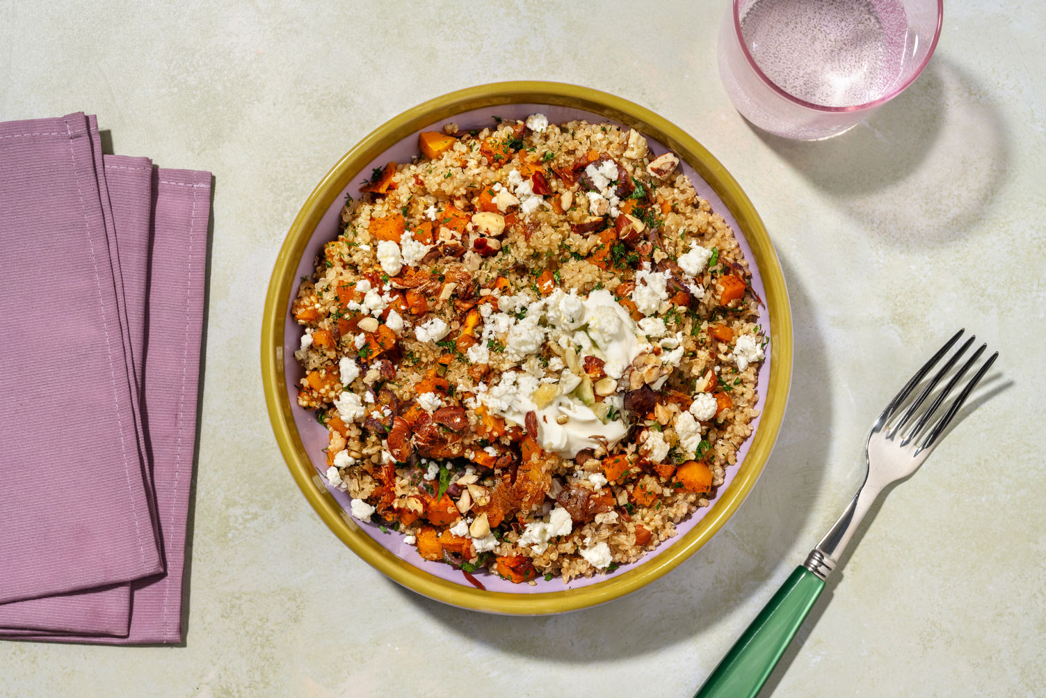 Salade de quinoa, potimarron rôti & labneh Recette | HelloFresh