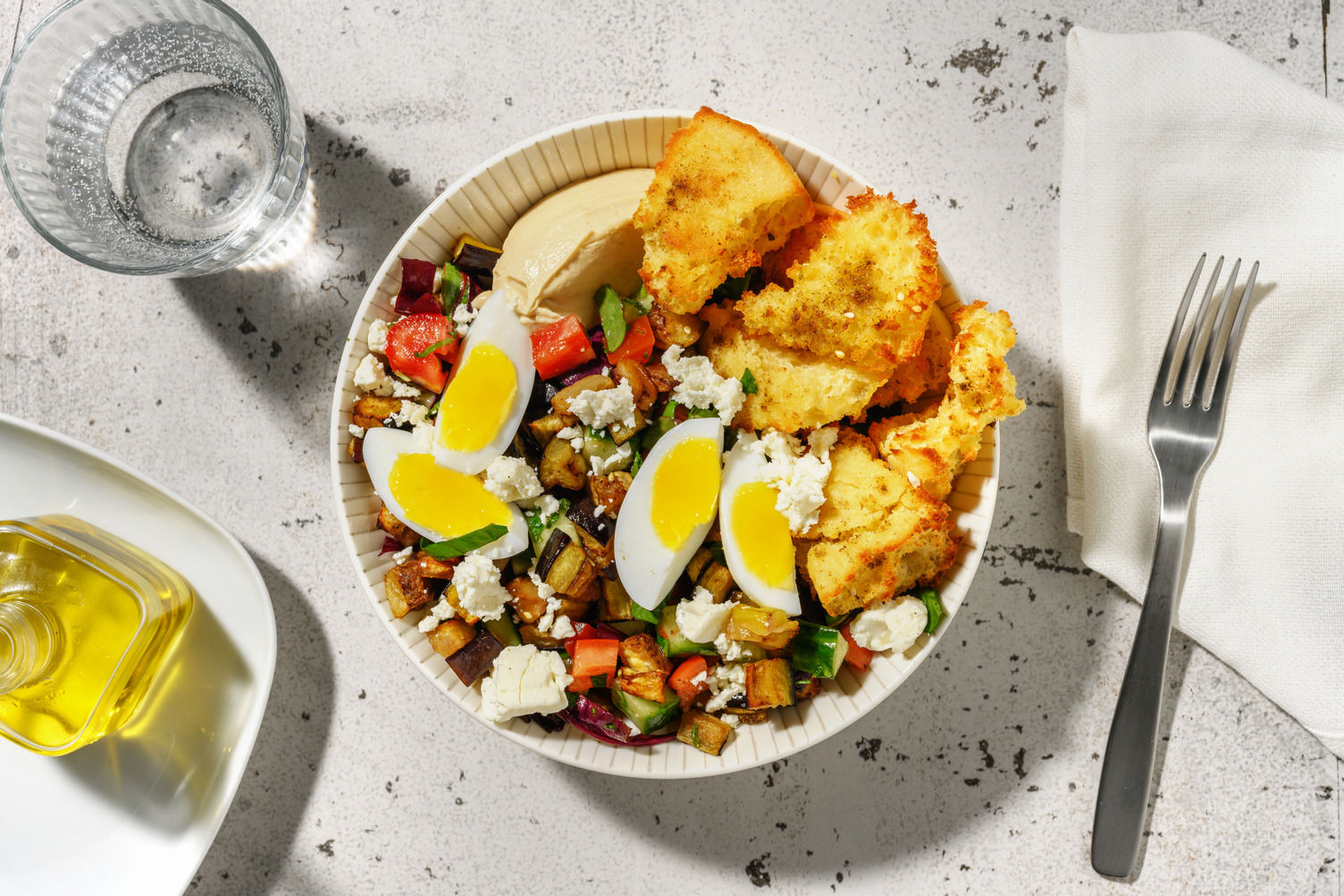 Bowl à l’aubergine grillée façon sabich Recette | HelloFresh