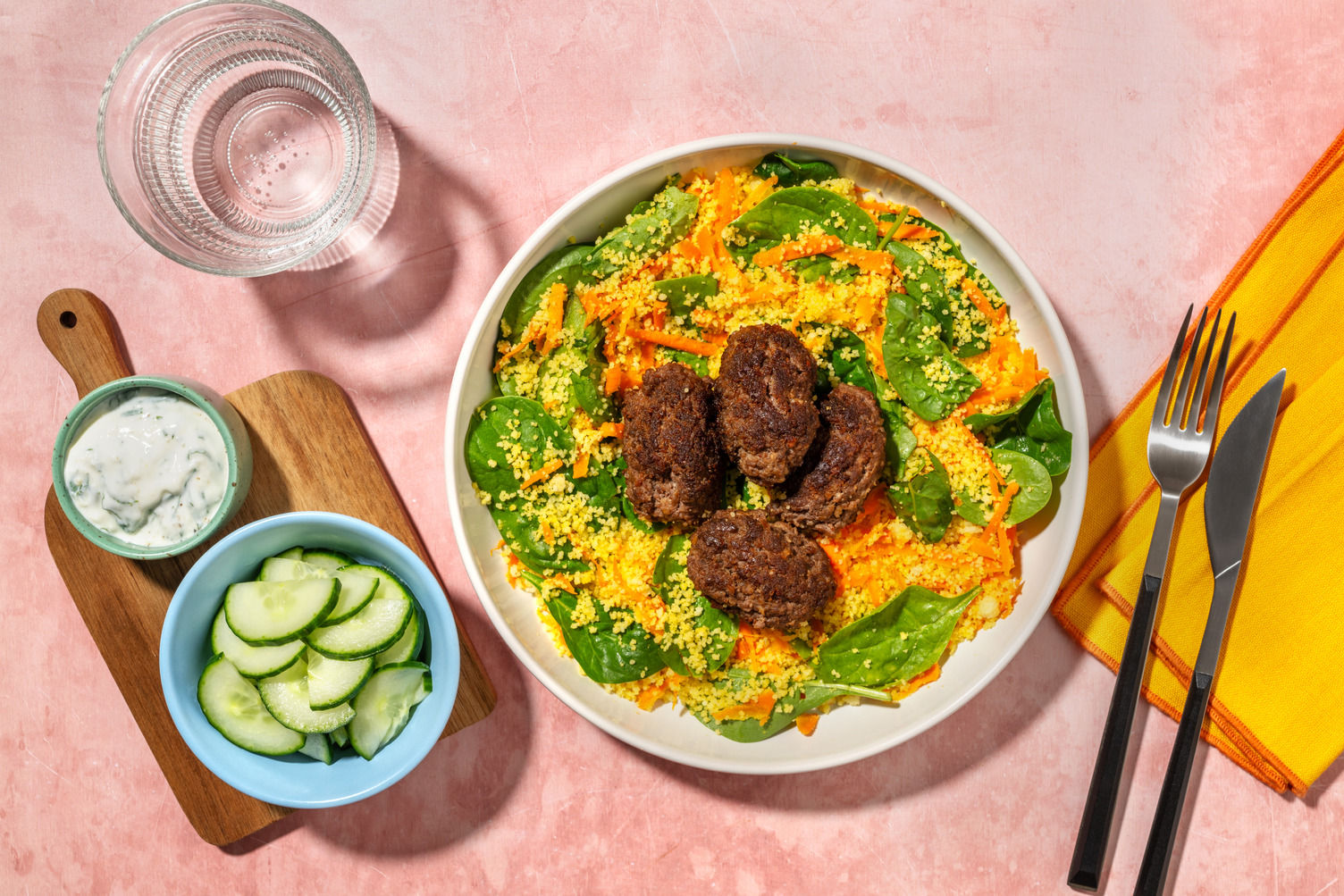 Spiced Lamb Kofta Couscous Bowl Recipe | HelloFresh