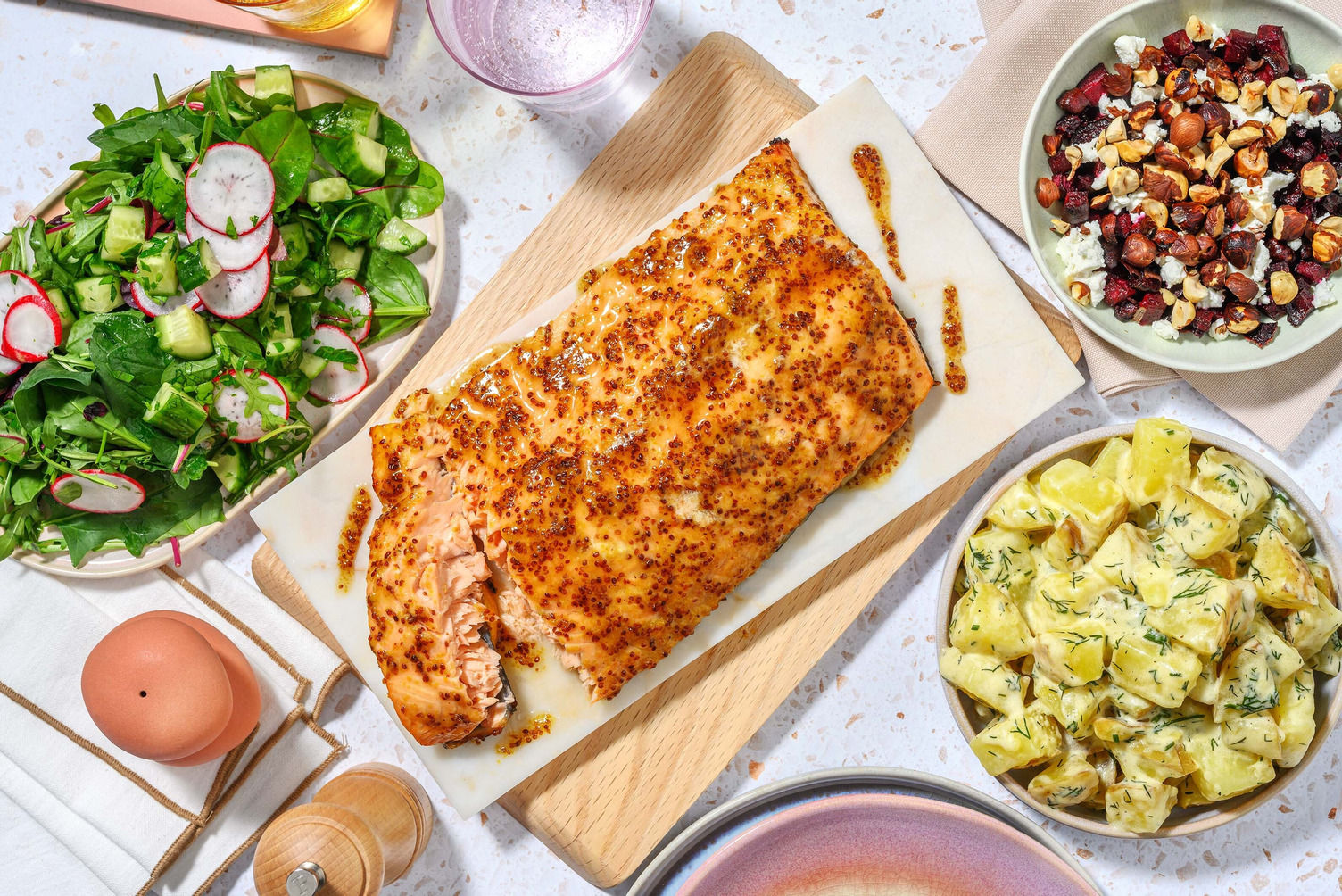 Honning- og sennepsstegt laks | HelloFresh