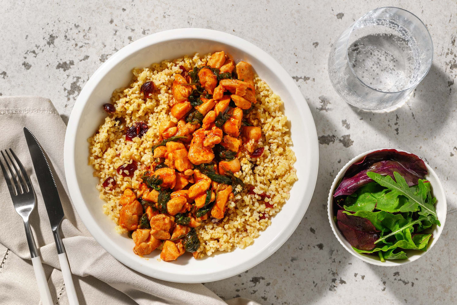 Harissa Chicken Breast on Cranberry Bulgur Recipe | HelloFresh