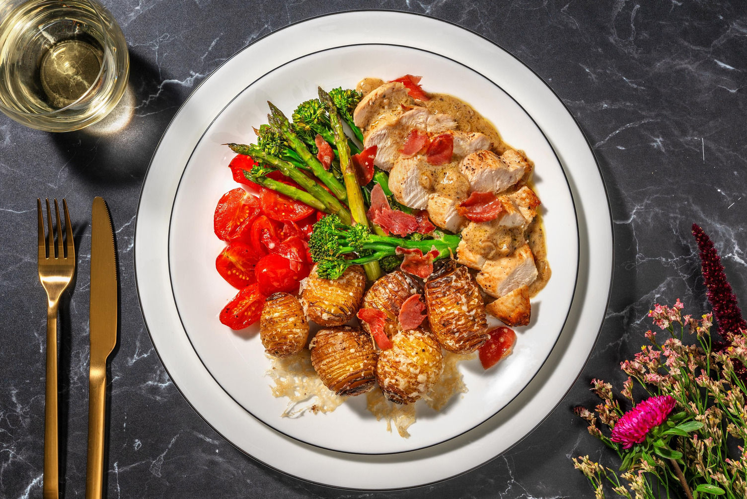 Serrano Ham Wrapped Roast Chicken Breast and Peppercorn Sauce Recipe ...