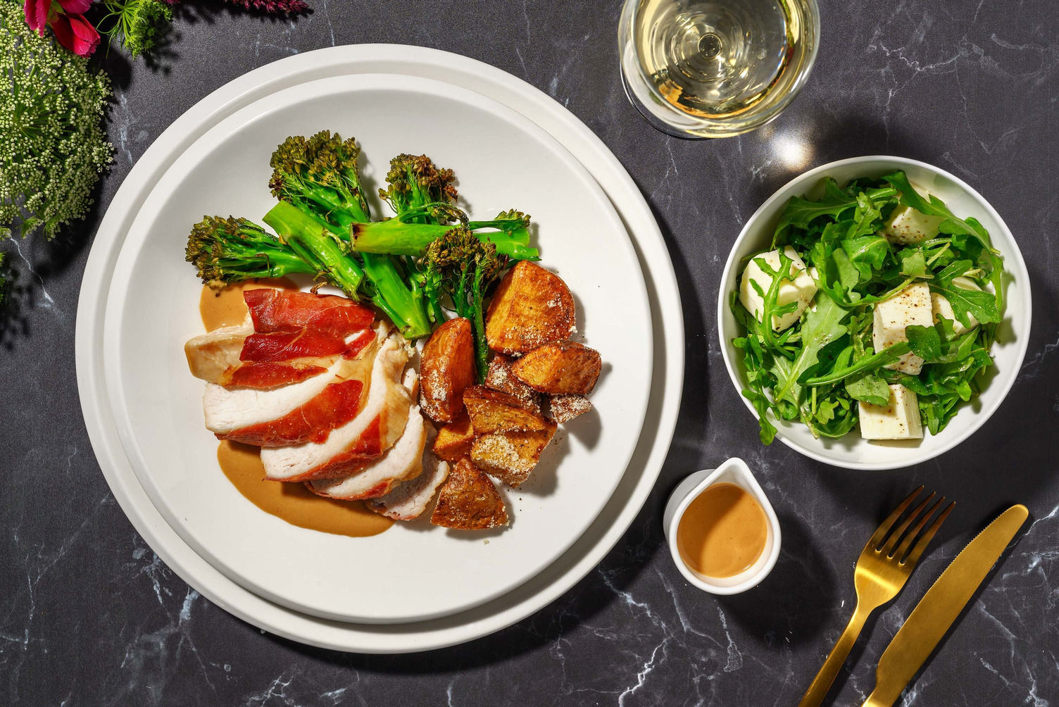 Serrano Ham Wrapped Chicken Breast and Pigs in Blankets Recipe | HelloFresh