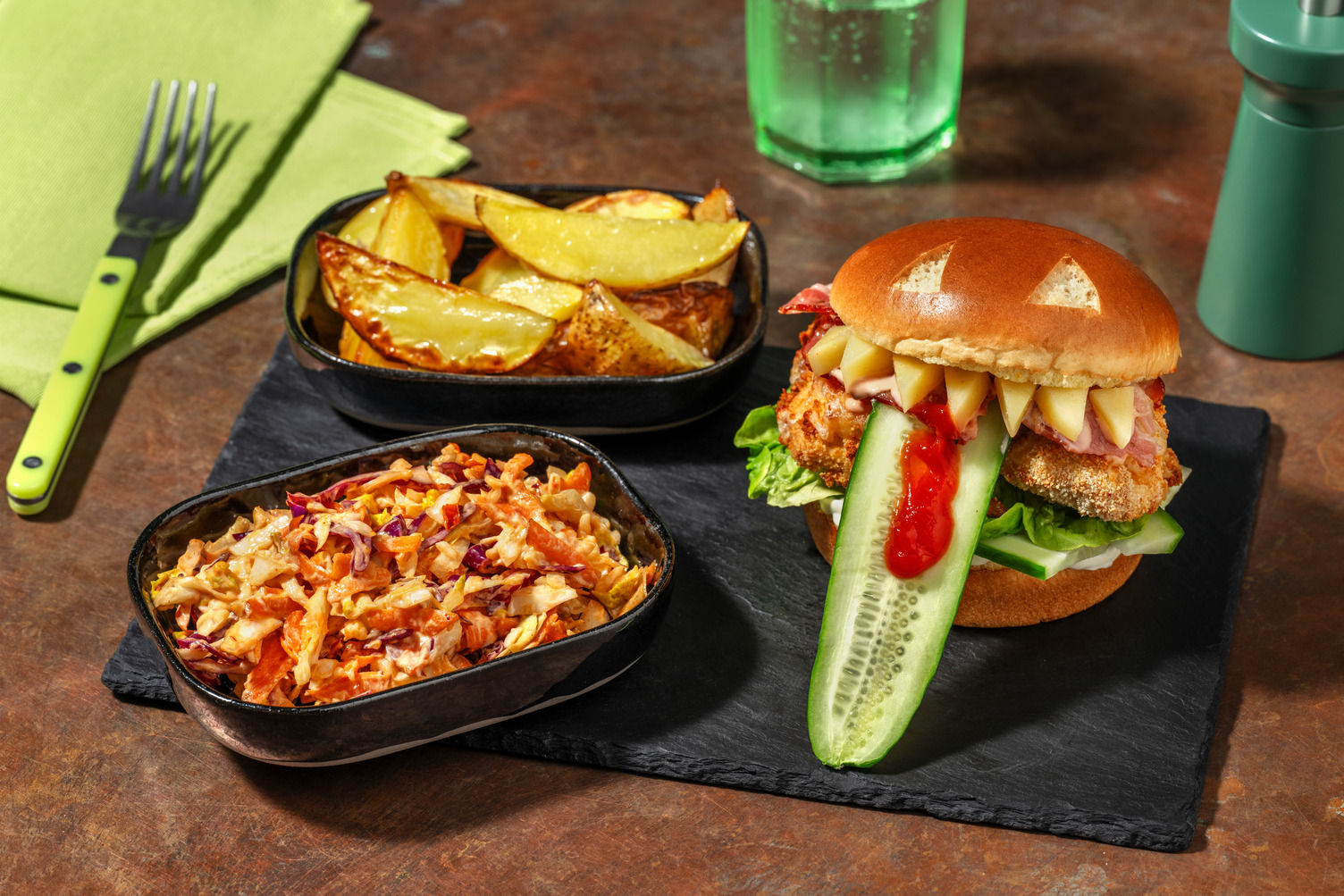 Mega Crispy Chicken and Bacon Monster Burgers Recipe | HelloFresh