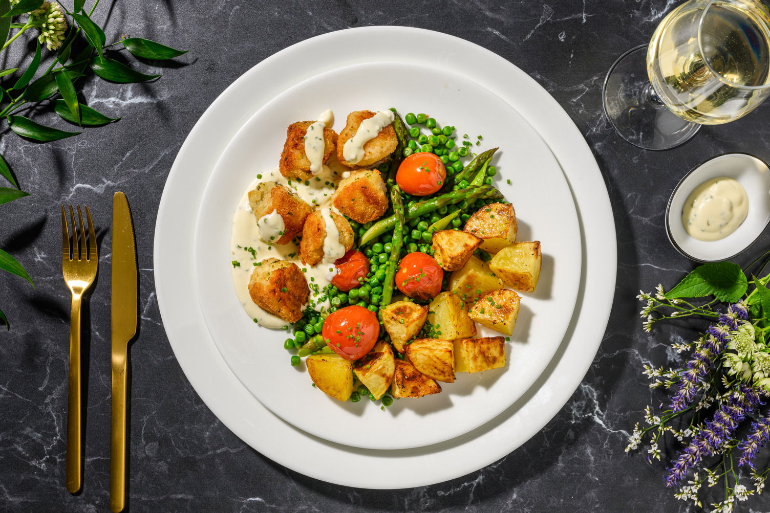Breaded Monkfish Medallions and Chive Sauce Recipe | HelloFresh