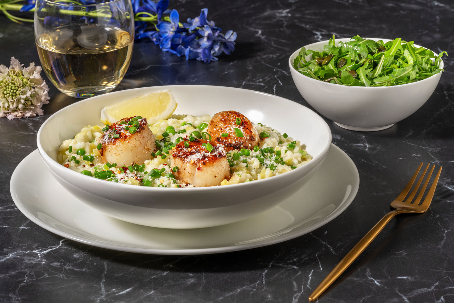 Seared Scallop, Lemon and Pea Oven-Baked Risotto Recipe | HelloFresh