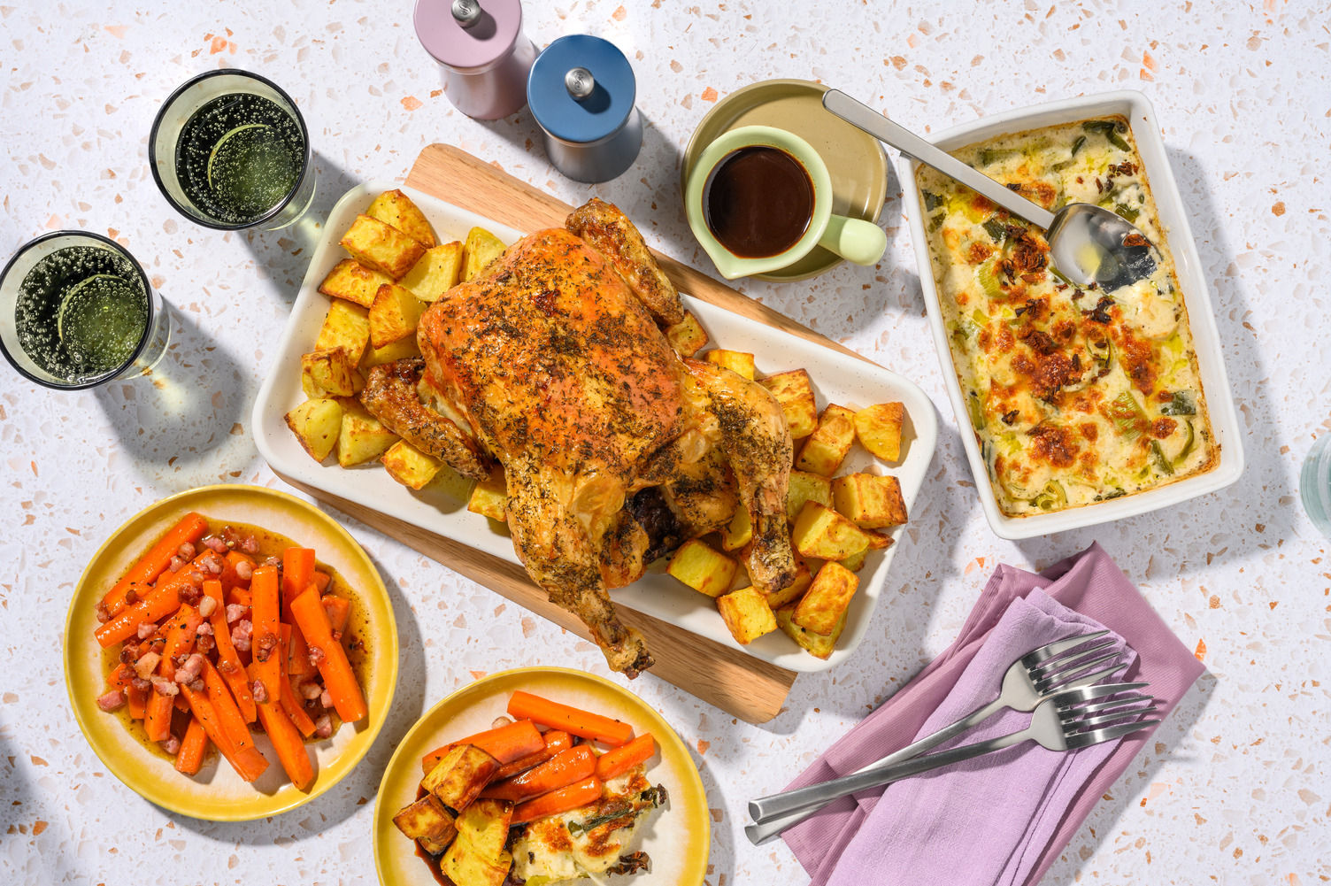 Herby Roast Chicken and Red Wine Jus Recipe | HelloFresh