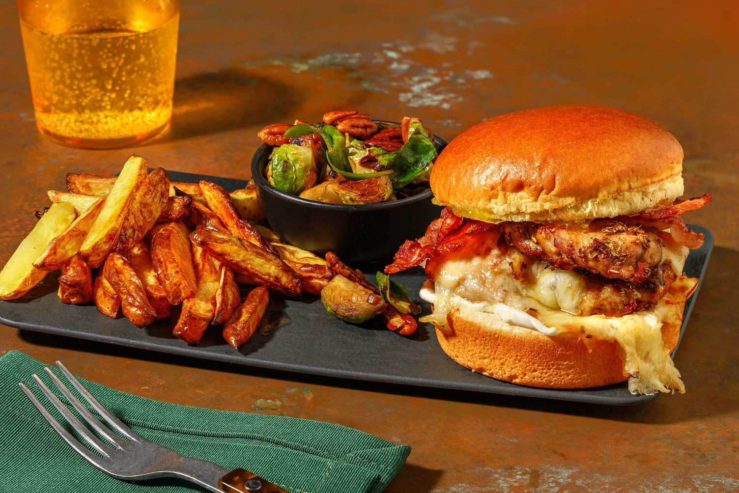 Cheesy Christmas Chicken and Bacon Burger Recipe | HelloFresh