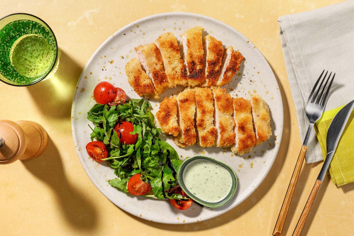 Nonna's Chicken Cotoletta & Tomato Salad Recipe | HelloFresh
