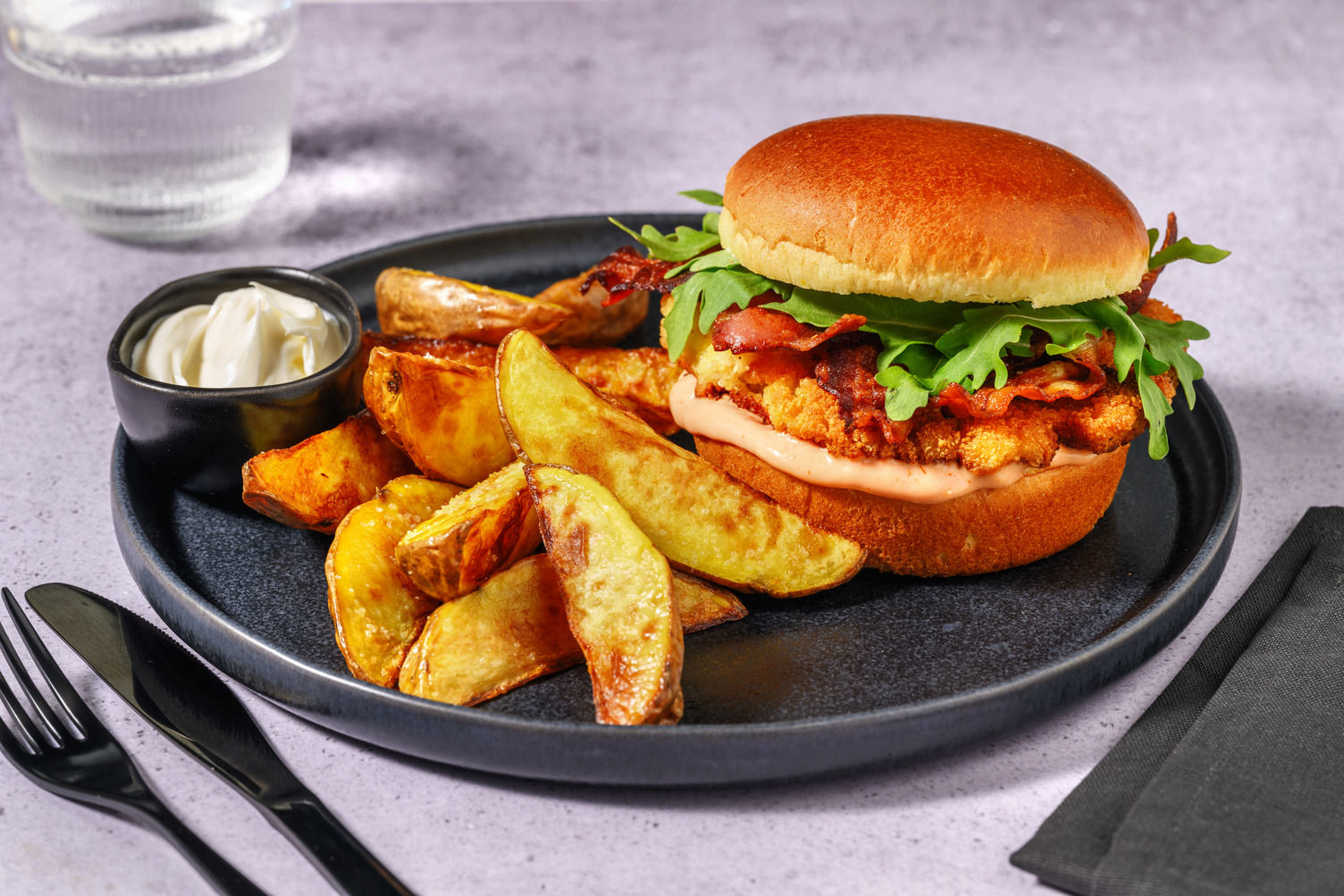 Ultimate Fried Chicken and Bacon Burger Recipe | HelloFresh