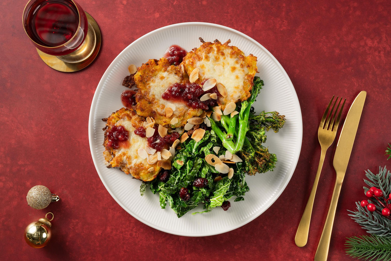 Redcurrant Glazed Cheesy Bubble and Squeak Fritters Recipe | HelloFresh