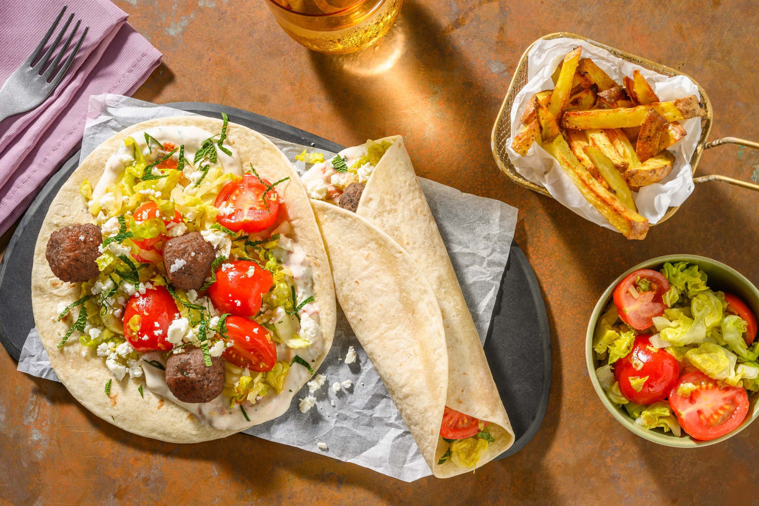 Falafel and Veggie 'Nduja Wraps Recipe | HelloFresh