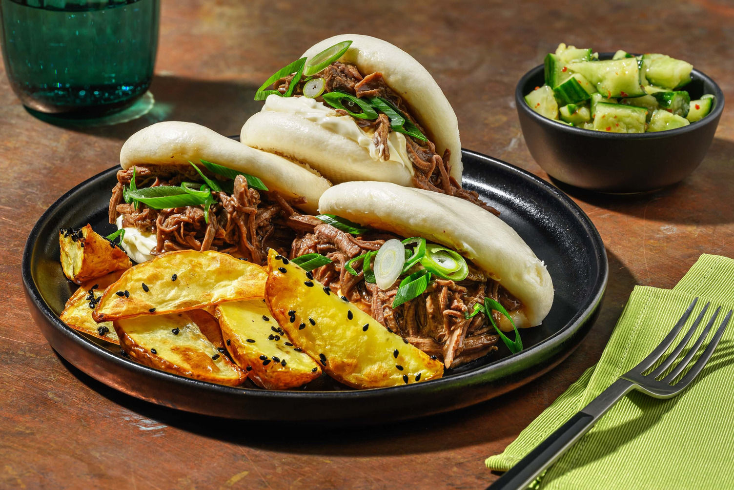 Festive Pulled Teriyaki Beef Bao Buns and Sesame Wedges Recipe | HelloFresh
