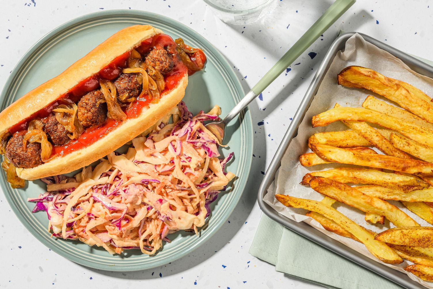 Sausage Meatball Sub and Spiced Fries Recipe | HelloFresh