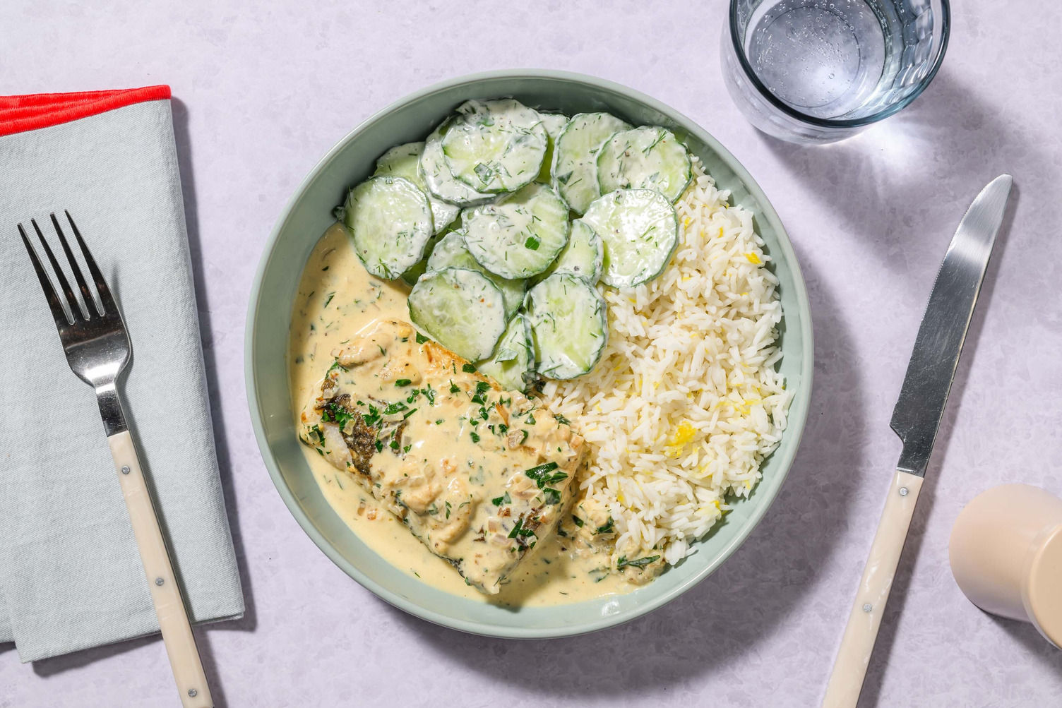 Skandi-Seehecht in Senf-Rahm-Sauce Rezept | HelloFresh