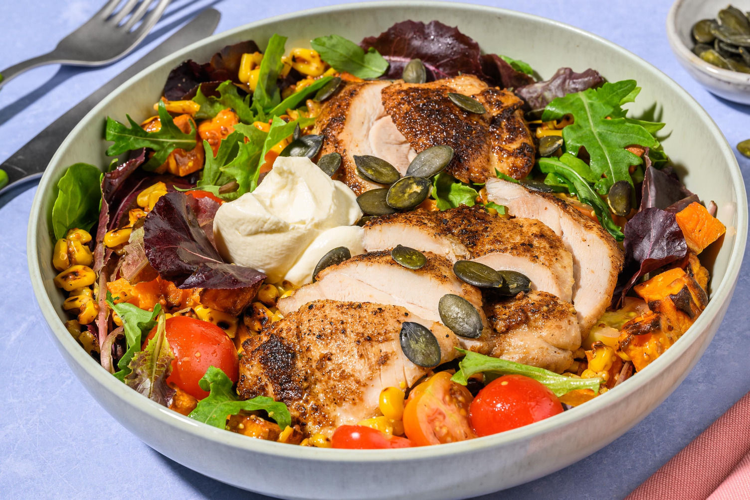 Peri Peri Chicken and Charred Corn Salad Recipe | HelloFresh