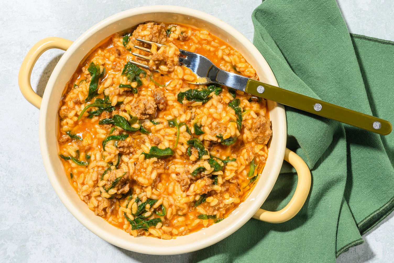 Oven-Baked Cheesy Gochujang Beef Risotto Recipe | HelloFresh
