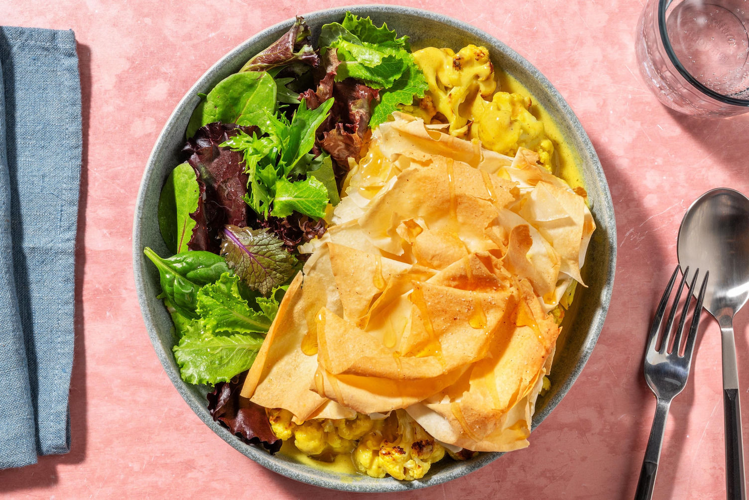 Curried Cauliflower Cheese Filo Pie Recipe | HelloFresh