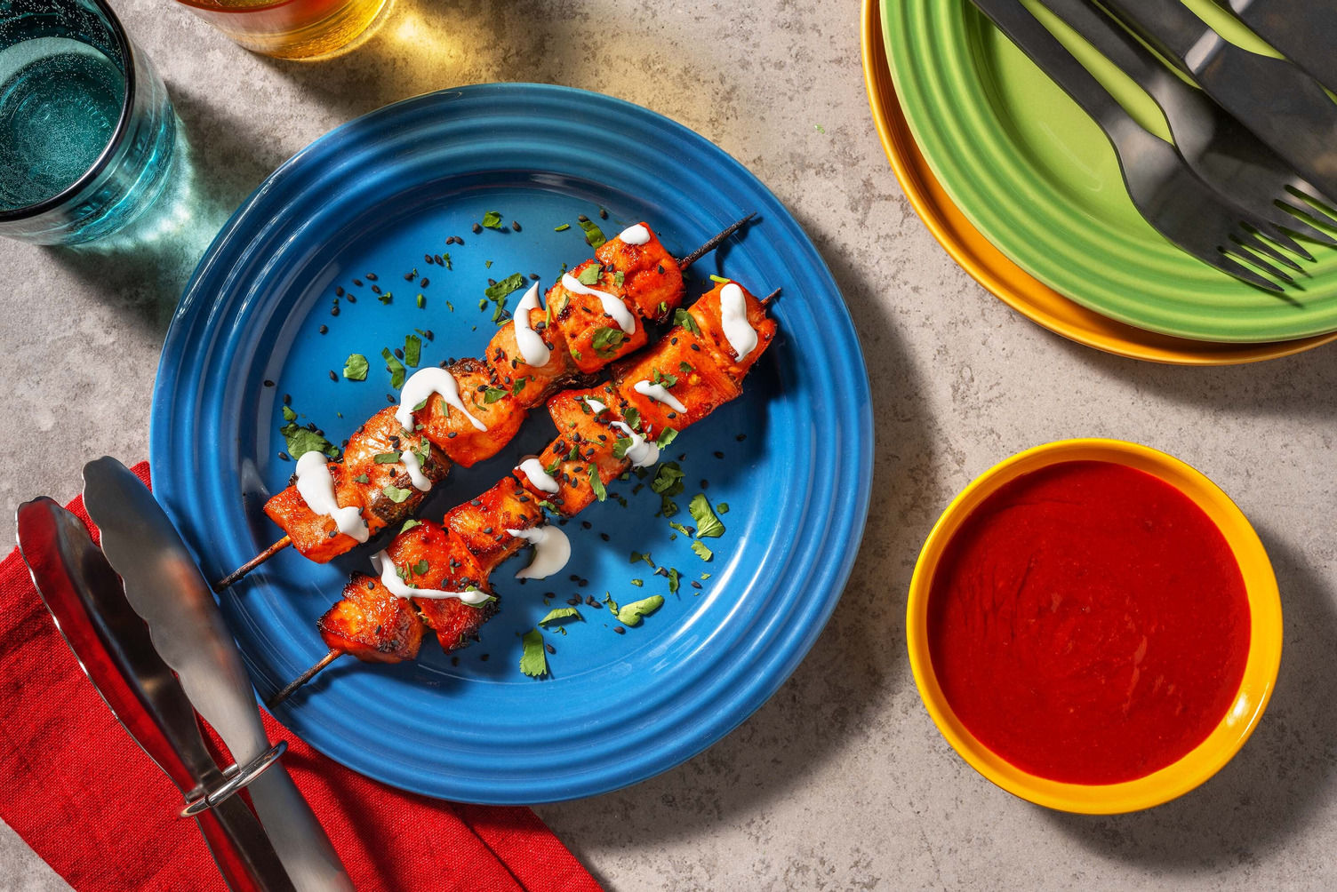 Bang Bang Style Salmon Skewers Side Dish Recipe | HelloFresh