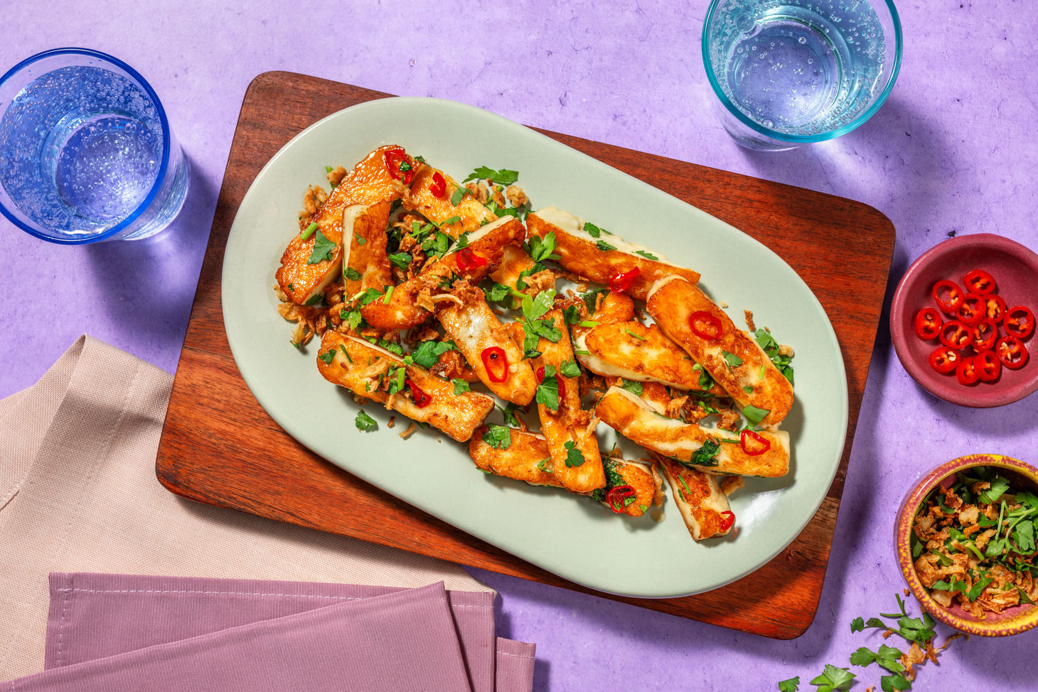 Sticky Hot Honey Halloumi Chips Recipe | HelloFresh