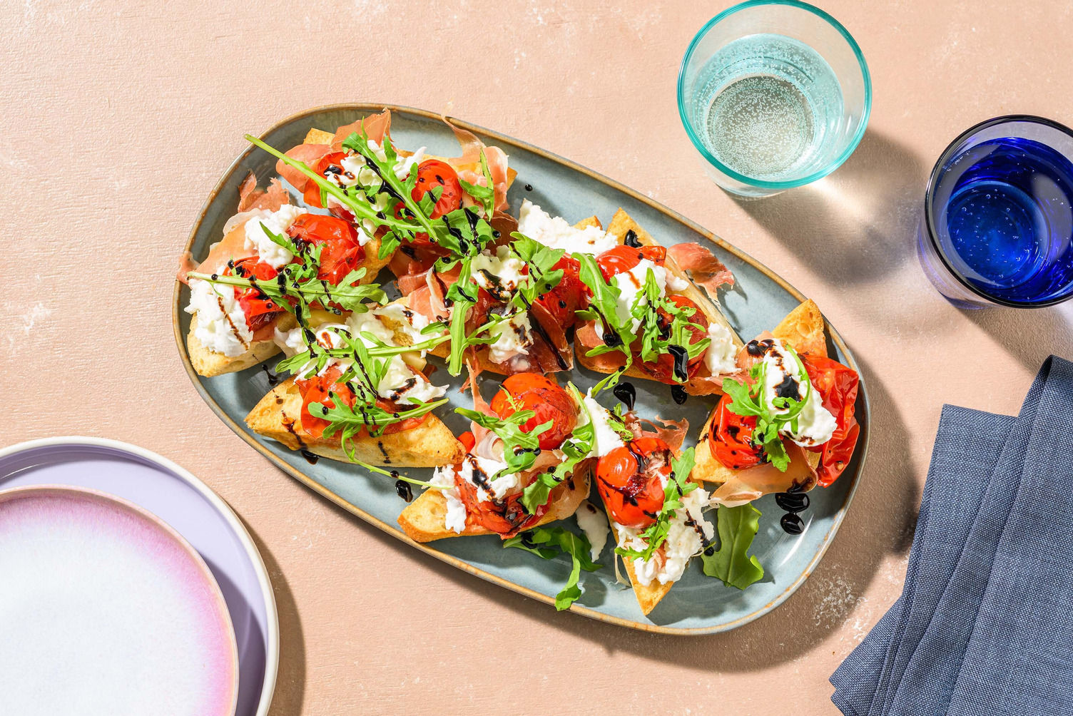 Mozzarella, Serrano & Garlic Tomato Bruschetta Recipe | HelloFresh
