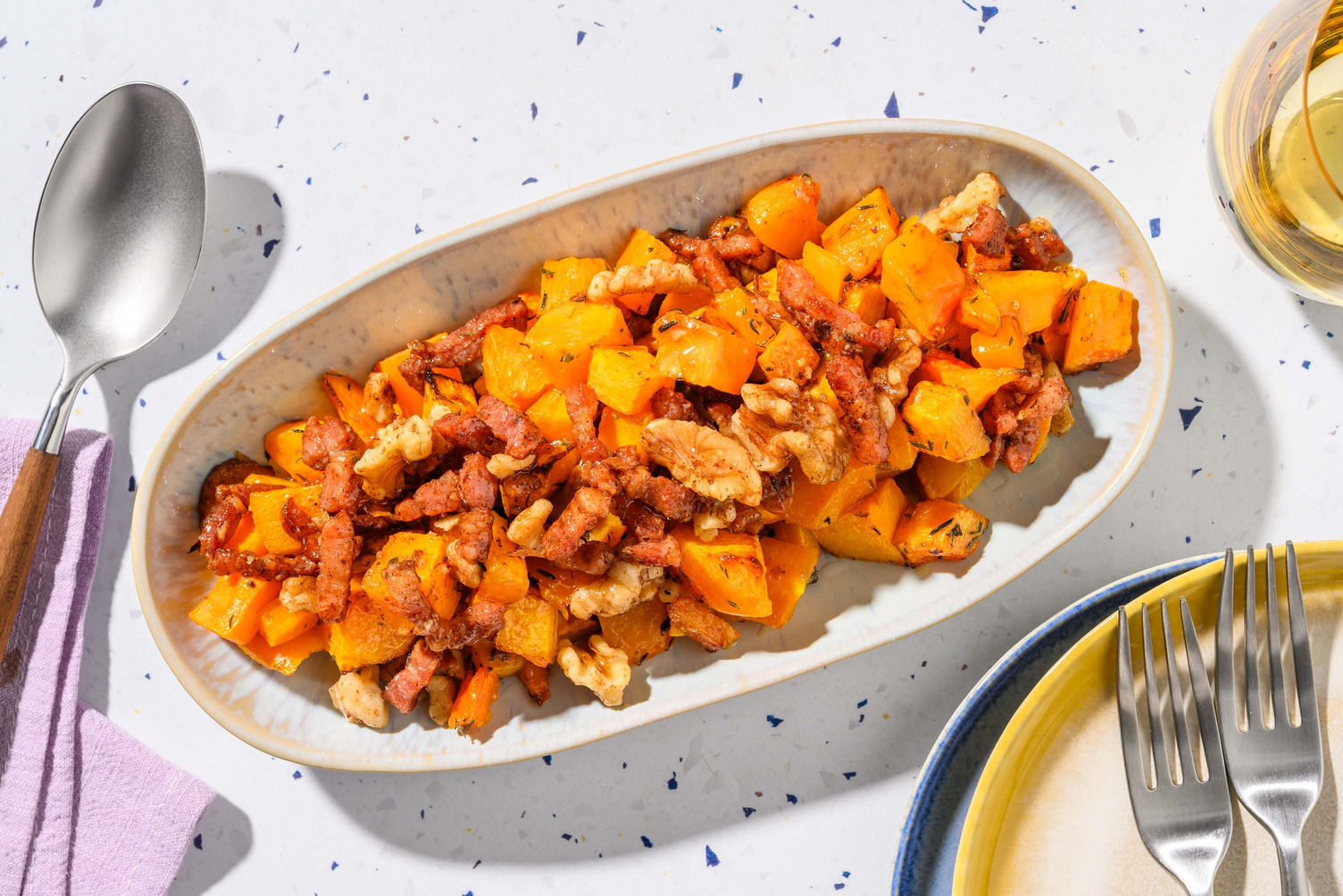 Maple Roasted Bacon & Butternut Tray Bake Side Recipe | HelloFresh