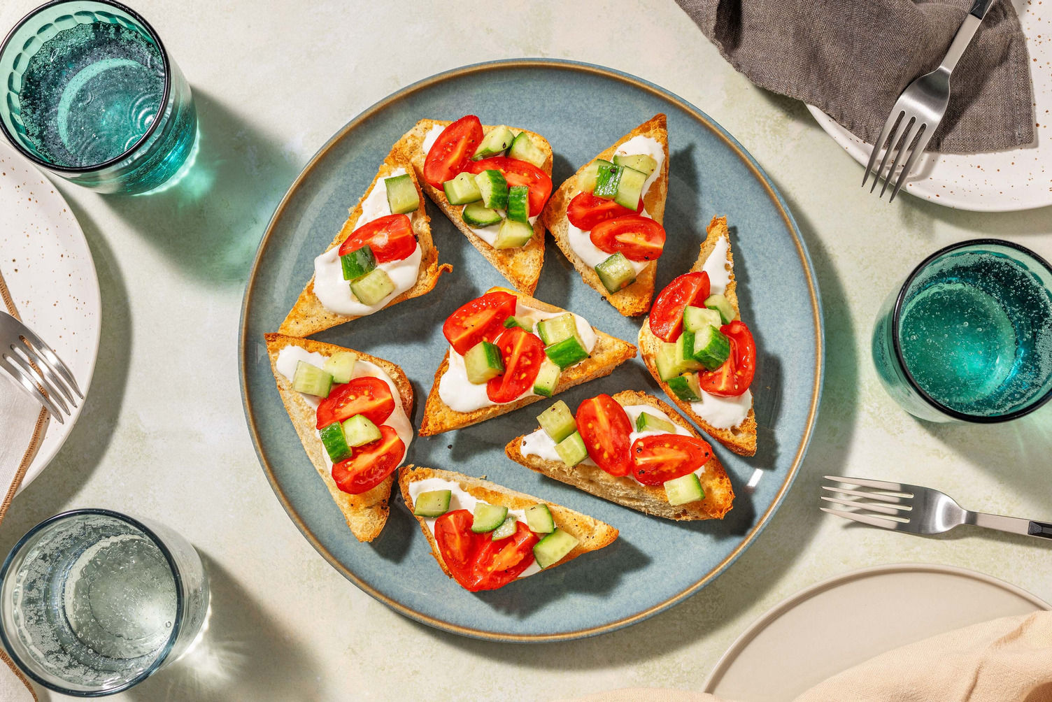 Whipped Greek Style Cheese & Tomato Bruschetta Recipe | HelloFresh